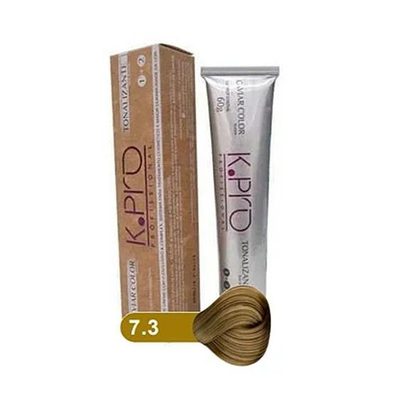 Tonalizante Profissional sem Amônia K.PRO Caviar Color 7.3 Loiro Médio Dourado 60g - Kpro ...
