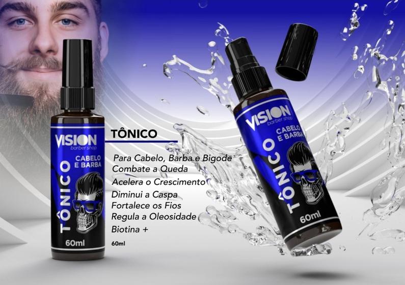 Tõnico capilar para cabelo e barba 60 ml - Vision Barber Shop - Tônico ...