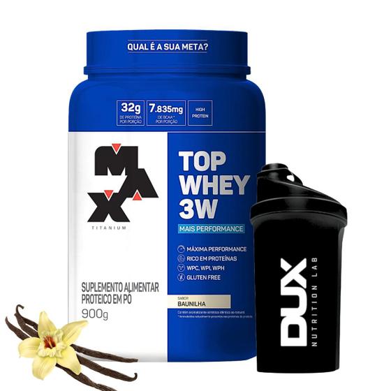 Top Whey 3W Mais Performance 900g Max Titanium Way + Coqueteleira ...