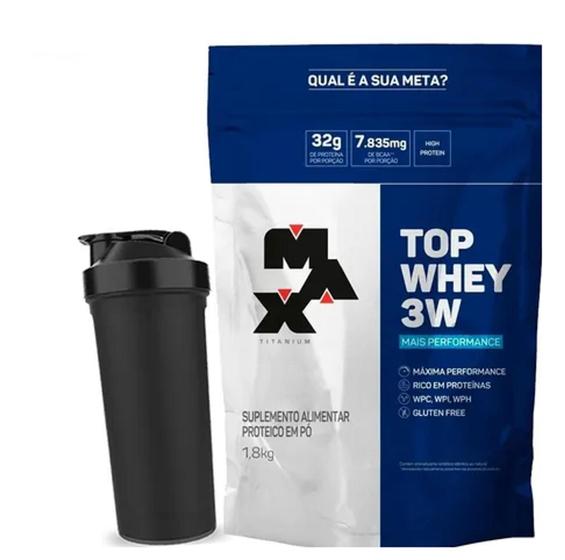 Top Whey 3w + Performance 1,8kg - Max Titanium - Todos os Sabores ...