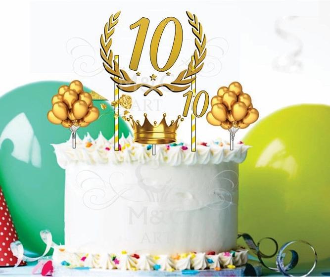 Topo De Bolo 10 anos dez anos Topper - Mec Art - Topo de Bolo ...