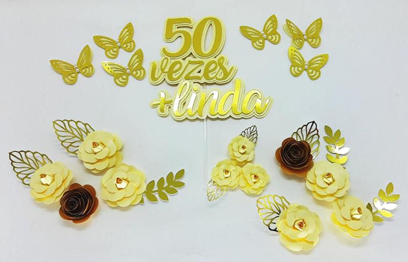 Topo de Bolo 50 anos e 50 vezes mais linda - miwl art - Topo de Bolo ...