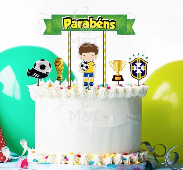 Topo de Bolo Brasil Seleção brasileira Topper Copa do Mundo - Mec Art ...