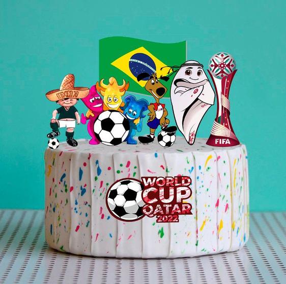 Topo De Bolo Copa do Mundo 2022 Topper Brasil Futebol - Nicolados ...