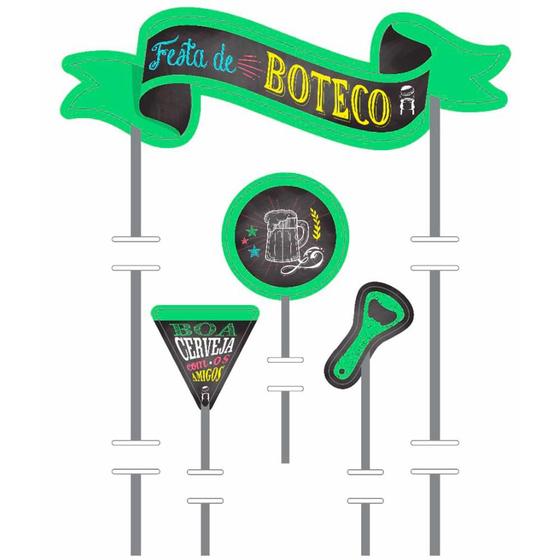 Topo de bolo decoração festa Boteco topper cores mais vivas - NC TOYS ...