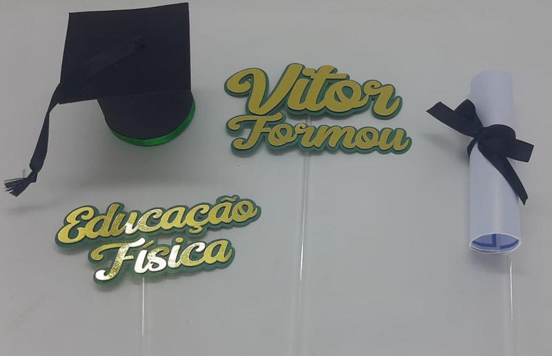 Topo de Bolo Formatura Educação Física Personalizado - miwl art - Topo ...