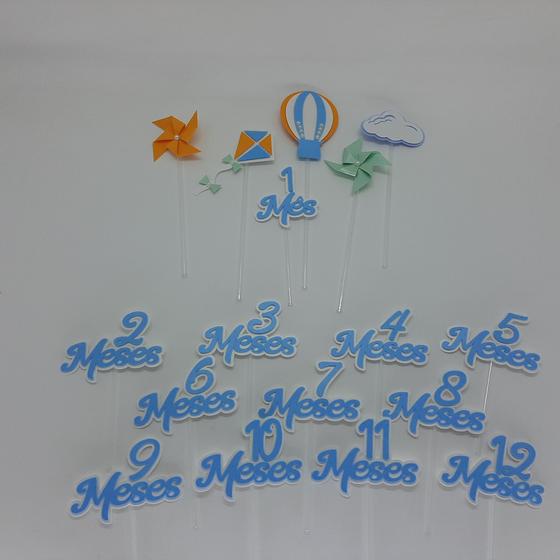 Topo de Bolo Kit Mesversário Menino - MIWL ART - Topo de Bolo ...