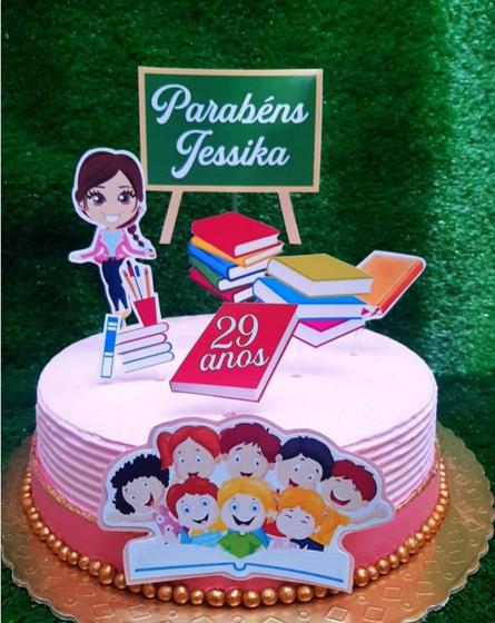 Topo De Bolo Professora E Alunos Personalizado - MIWL ART - Topo de ...