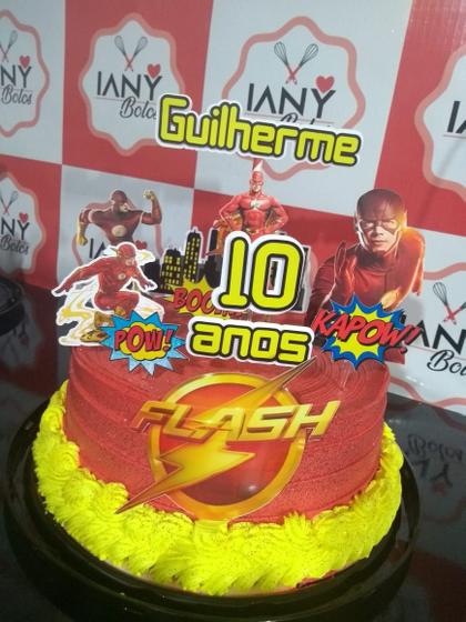Topo Topper de Bolo Flash Personalizado Já no palito - FGIMPRESSOS ...