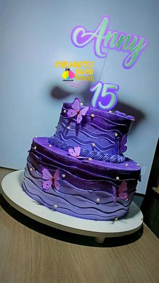 Topper de bolo 15 anos - Borboletas roxas - Topo de Bolo - Magazine Luiza