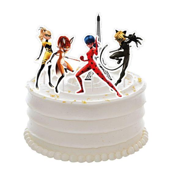 Topper de Bolo Ladybug - 5 Unidades - Regina Festas - Decoração de ...