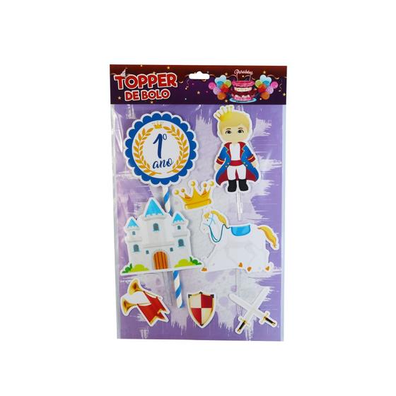 Topper de Bolo Mesversário 1 Ano Príncipe - Decoração de Festa ...