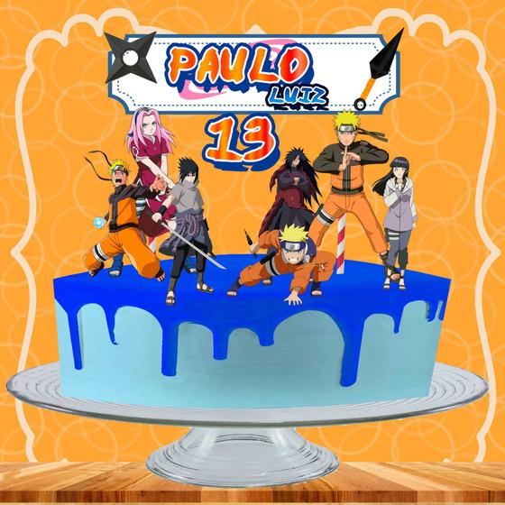 Topper Topo de bolo impresso Naruto, Sasuke, Sakura - La Marea ...
