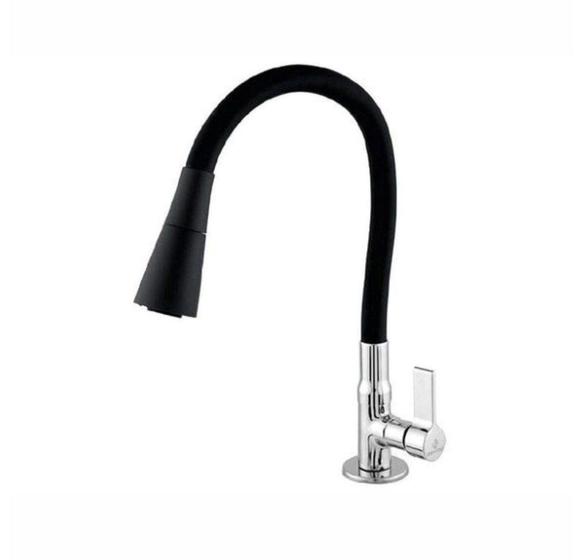 Torneira Fort Metais Safira de Parede Bica Móvel Tubo Silicone Soft ...