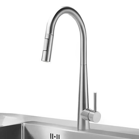 Torneira Gourmet Cozinha Bancada Pia Bica Alta Bico de Puxar Extensível ...