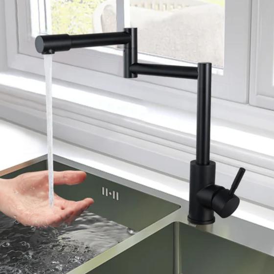 Torneira Gourmet Cozinha Moderna Bancada Pia Aço Inox Escovado ...