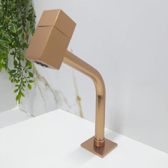 Torneira Lavatorio Cuba Fixa Arejador 1/4 Volta Rose Gold Fort Metais ...