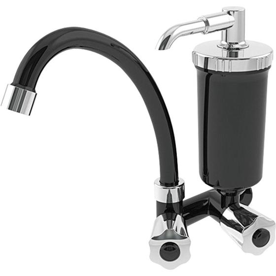 Torneira Movel com Filtro 2167 C-50 InjetPlast Preta Cromada ...