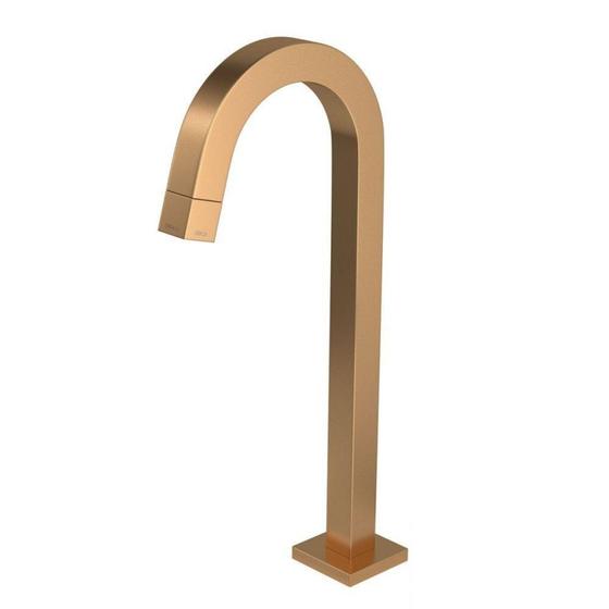 Torneira para Lavatório de Mesa Tube Bica Alta 1198 Gold Matte Deca ...