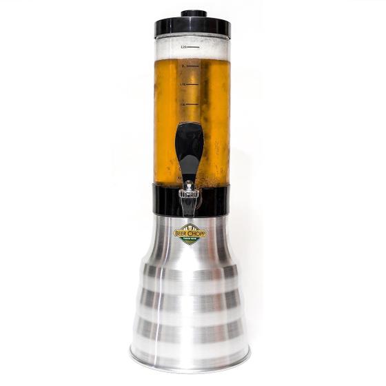 Torre Chopp Chopeira Cervejeira Giratória 2 L Prateada - Beer Chopp ...