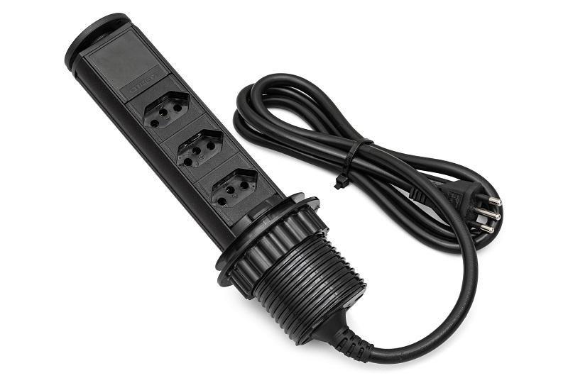 Torre de Tomada 3 Elétricas 20A Preta - QTMOV - Tomadas - Magazine Luiza