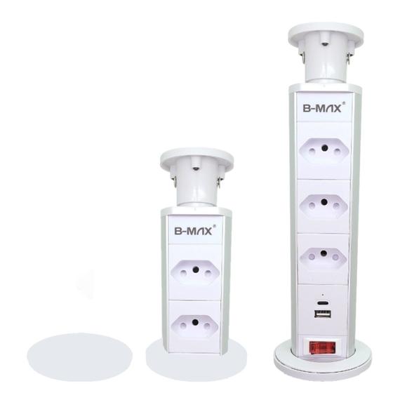 Torre De Tomada Multiplug Retrátil Com 3 Tomadas USB C 20A - Bmax ...