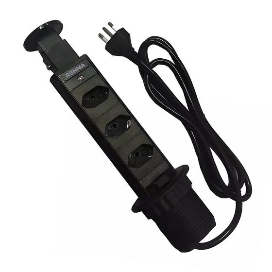 Torre De Tomada Retrátil Multiplug Embutir Mesa Granito Bivolt - 3 ...