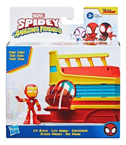 Torre Do Homem De Ferro Spidey Saf City Blocks Hasbro F9344 Cor Amarelo ...