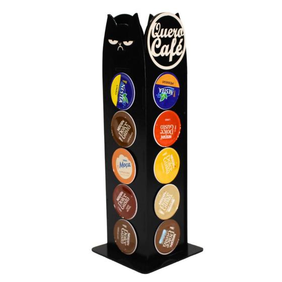 Torre Porta Capsulas Marca Dolce Gusto Gato Bravo Mal Humorado Quero Café Feito De Madeira Cor ...