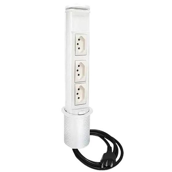 Torre Tomada 3 Elétrica 20A - Cozinha - Branco Branca Totem Multiplug ...