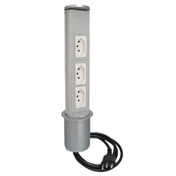 Torre Tomada 3 Elétrica 20A - Cozinha - Cinza Totem Multiplug Extensão ...