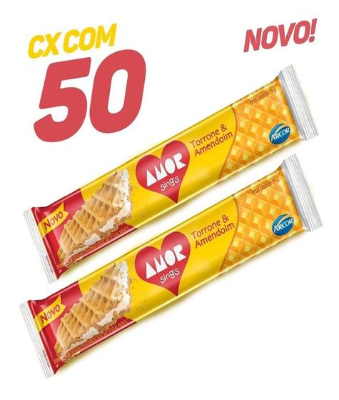 Torrone Turron Do Amor Arcor 25g - 01 Caixa C/ 50 Unidades - Torrone ...