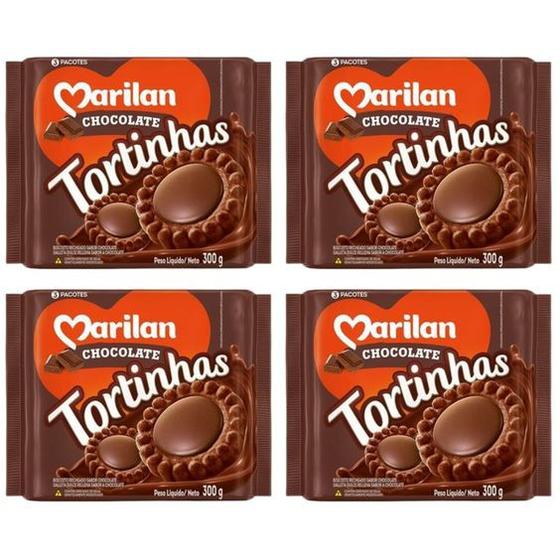 Tortinha de Bolacha Chocolate Recheio Sabor Chocolate 1200g - Marilan ...