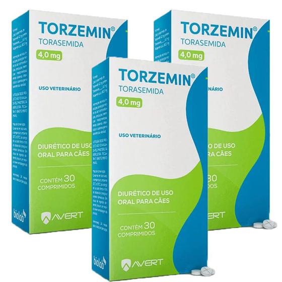 Torzemin 4mg Avert C/30 Comprimidos - 3 Unidades - AVERT SAUDE ANIMAL ...