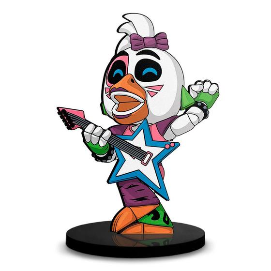 Totem Médio Boneco FNAF Glamrock Chica 14cm + Base - ShopC - Pelúcia ...