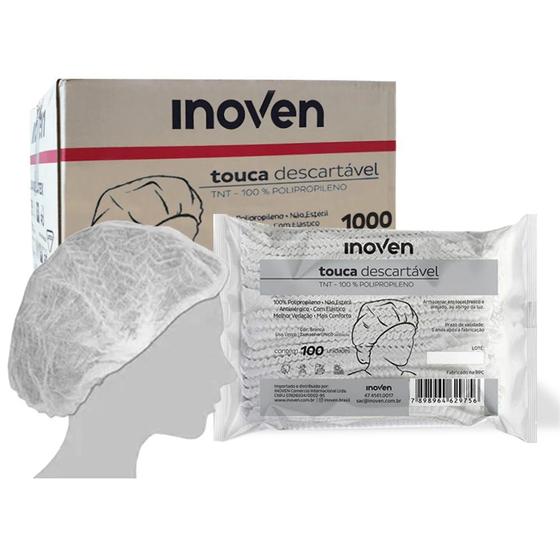 Touca Branca Descartável Salão Cozinha Caixa Atacado 1000un - Inoven ...
