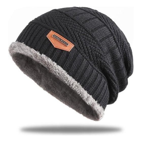Touca De Lã Forrada Pelúcia Gorro Frio Super Confortavel - Touca e ...