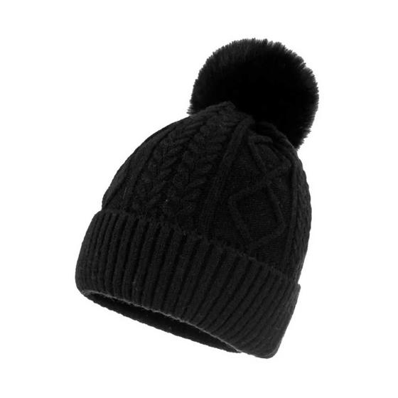Touca de lã grossa gorro pompom forrada pelinho feminina - Fonte ...
