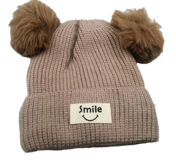 Touca Infantil Inverno dois Pompom Pelúcia Forrada de Frio Grosso - HHW ...