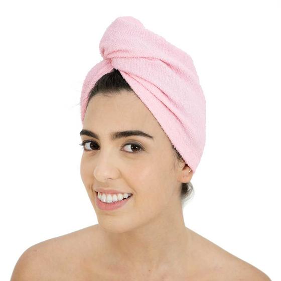 Touca Toalha Para Cabelo Atoalhada Com Botão 1 Un - SANTA CLARA ...