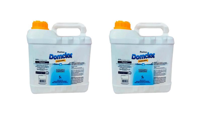Tratamento para piscina 2 domclor clarificante floculante 5l ...