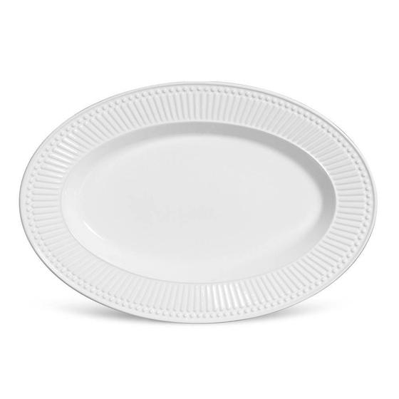 Travessa Cerâmica Roma 44x25x4cm Grande Branco Porto Brasil - Travessas ...