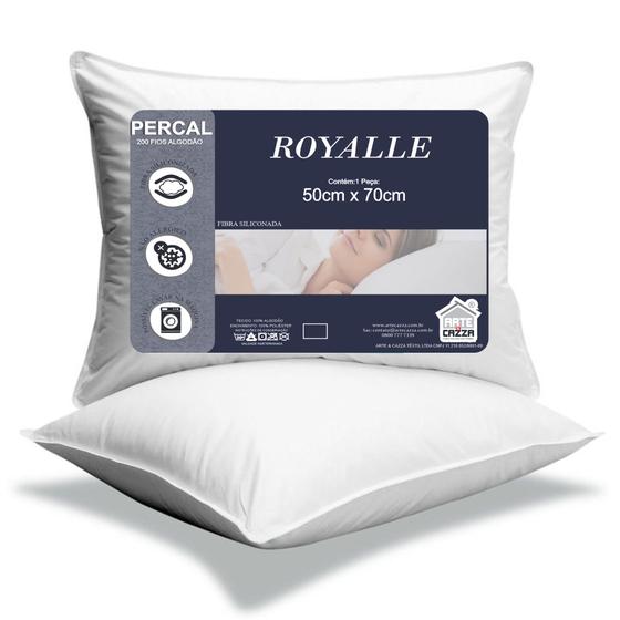 Travesseiro 200 Fios Algodão Kit 2 50x70 Antialérgico Royale - Arte ...