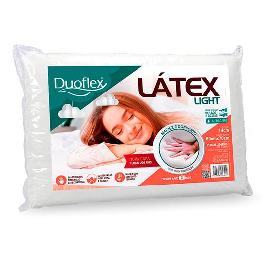 Travesseiro Duoflex Látex Light 14 cm, Intermediário, 50 x 70 cm - Travesseiros - Magazine Luiza