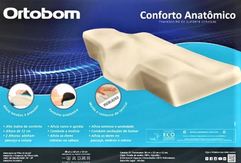 Travesseiro Nasa Cervical Conforto Anatômico Ortopédico - Ortobom ...