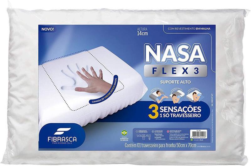 Travesseiro Nasa Flex 3 com Suporte Alto Fibrasca - Travesseiros ...