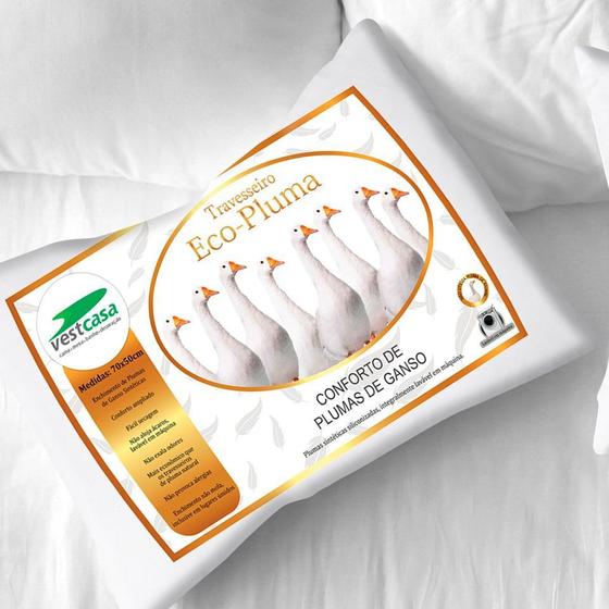 Travesseiro Pluma Pena De Ganso Sintético 50x70cm Branco Linha Super ...