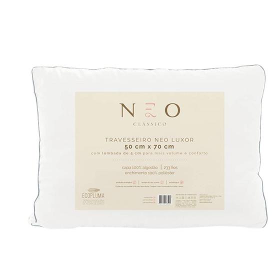 Travesseiro Toque de Pluma Neo Luxor Hotel Ecopluma Camesa Percal ...