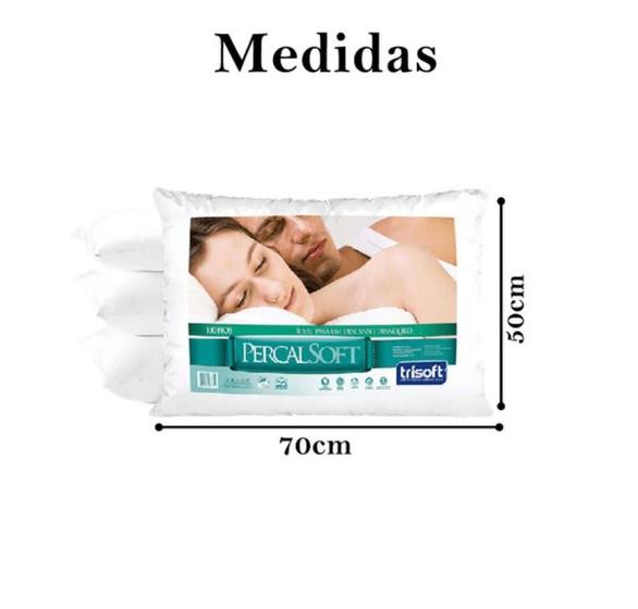 Travesseiro Trisoft Percal Suft Suporte Macio 100% Algodao - Travesseiro Comum - Magazine Luiza