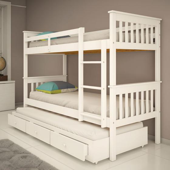 Treliche Madeira Maciça Solteiro Totalità com 3 Gavetas de Exclusivo ...